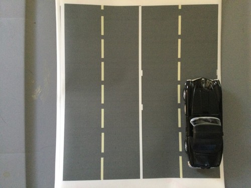 1/48 O scale 11" x self adhesive asphalt road sections. Narrow Road. 4 ...