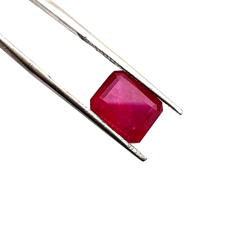 Natural Ruby Loose Gemstone Octagon Faceted Ruby Stone 8*10 MM 4.40 CT ...