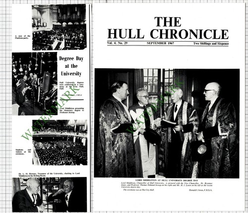 Hull University Lord Middleton Brynmor Jones Thomas Jessop - 1967 2 ...