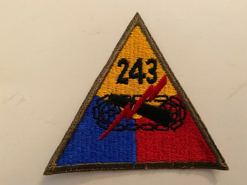 TT450 WW2 US Army Armored Tank Battalion Division Triangle Patch 243rd ...