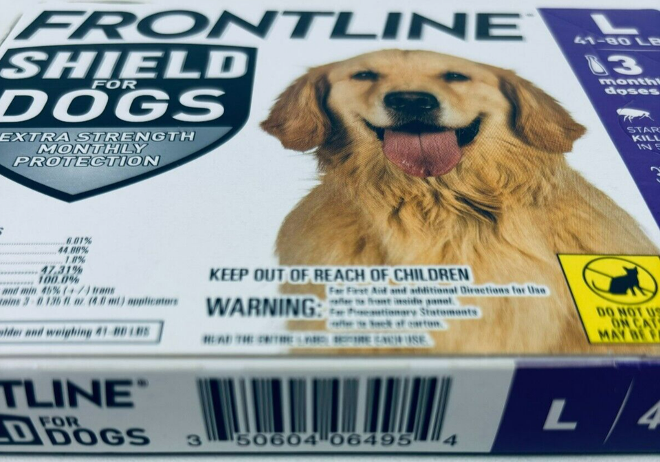 Frontline Shield for Dogs Flea & Tick Treatment For Large Dogs 41-80 ...