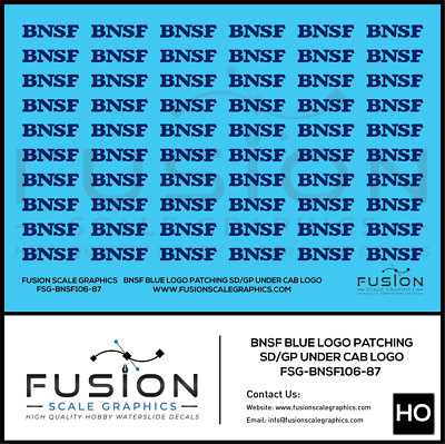 HO Scale BNSF Blue Logo Locomotive Patching Decal Set | eBay