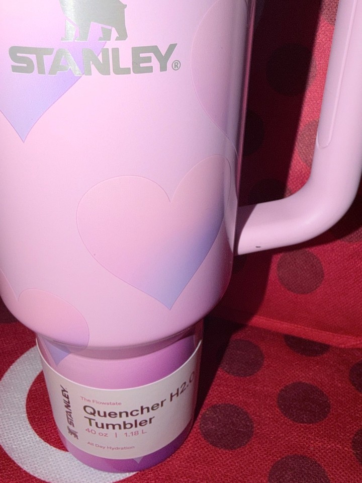 Valentines Stanley 40 Oz Powder Pink Heart Gradient Quencher H2.O ...