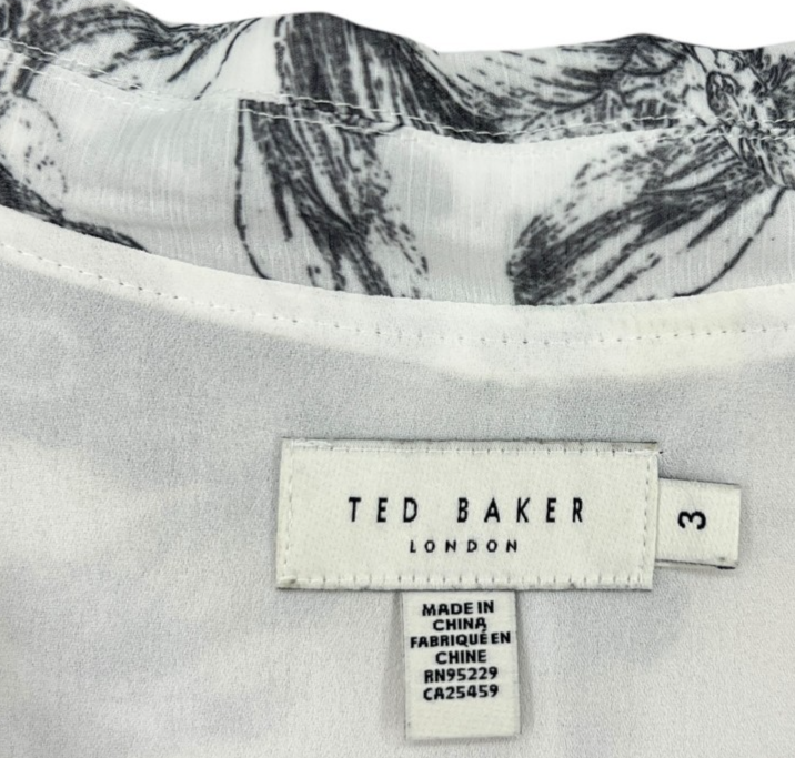 TED BAKER Abito A Manica Lunga Con Scollatura A V Floreale Donna Taglia ...