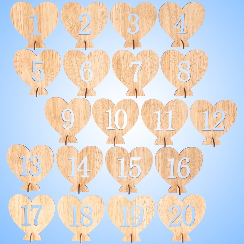 20 Pcs Table Numbers Decoration Wedding with Stands Reception Supplies ...