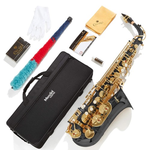 Mendini By Cecilio Eb Alto Saxophone - Black & Gold E Flat Musical ...