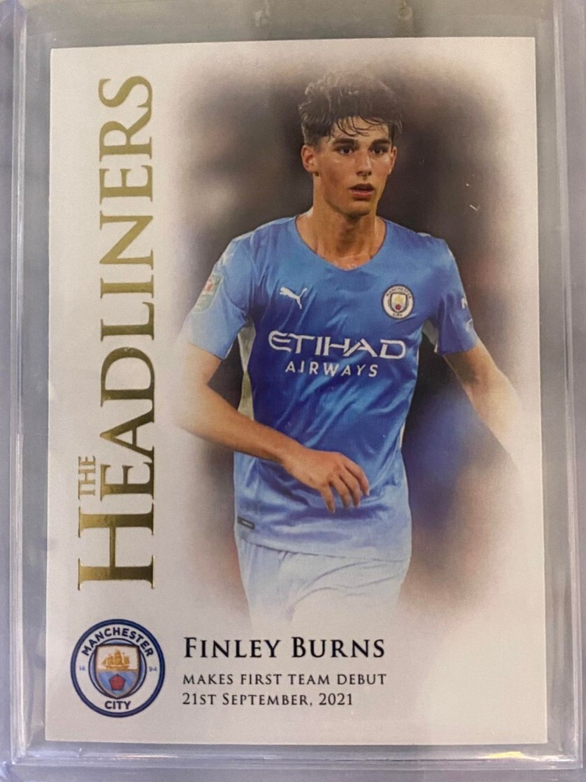 2021 Futera The Headliners Finley Burns #/04 Manchester City Short ...