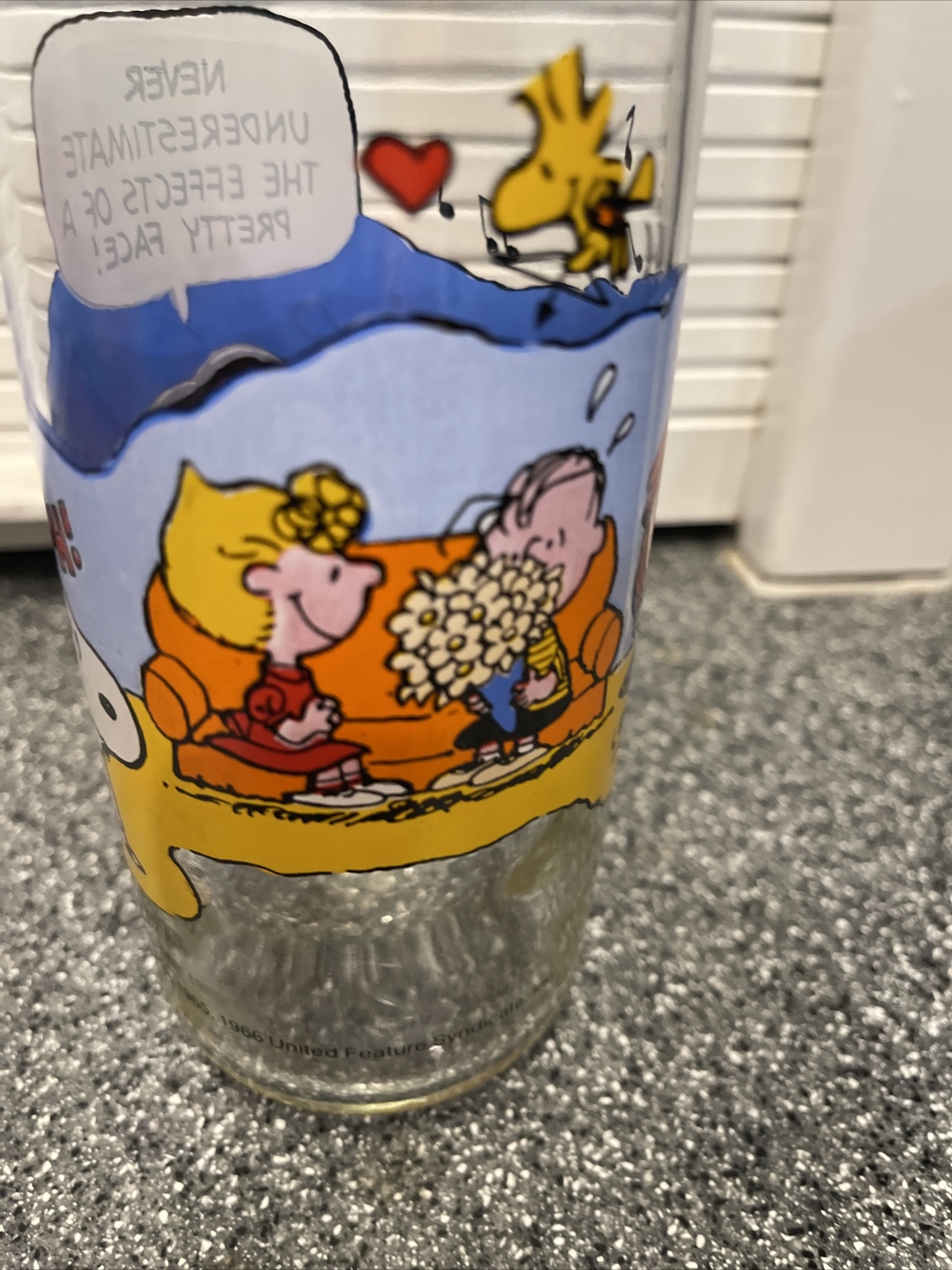 Vintage 1960S Peanuts Lucy Glass Never Underestimate Effects Of A ...