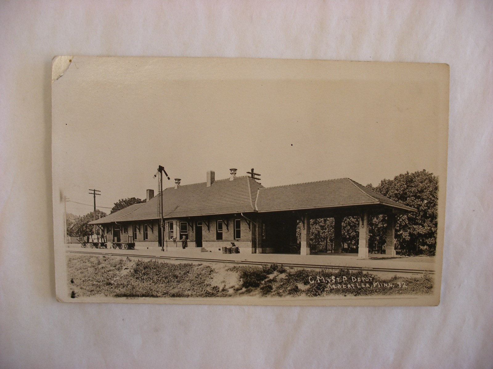 Real Photo Postcard RPPC CM&STP Railroad Depot Albert Lea Minnesota MN ...