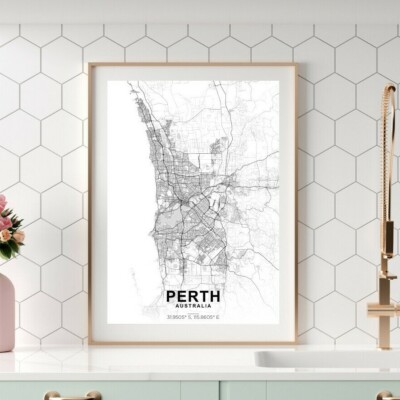 PERTH City Map Poster I Wall Art Print Poster, Home Decor | eBay Australia