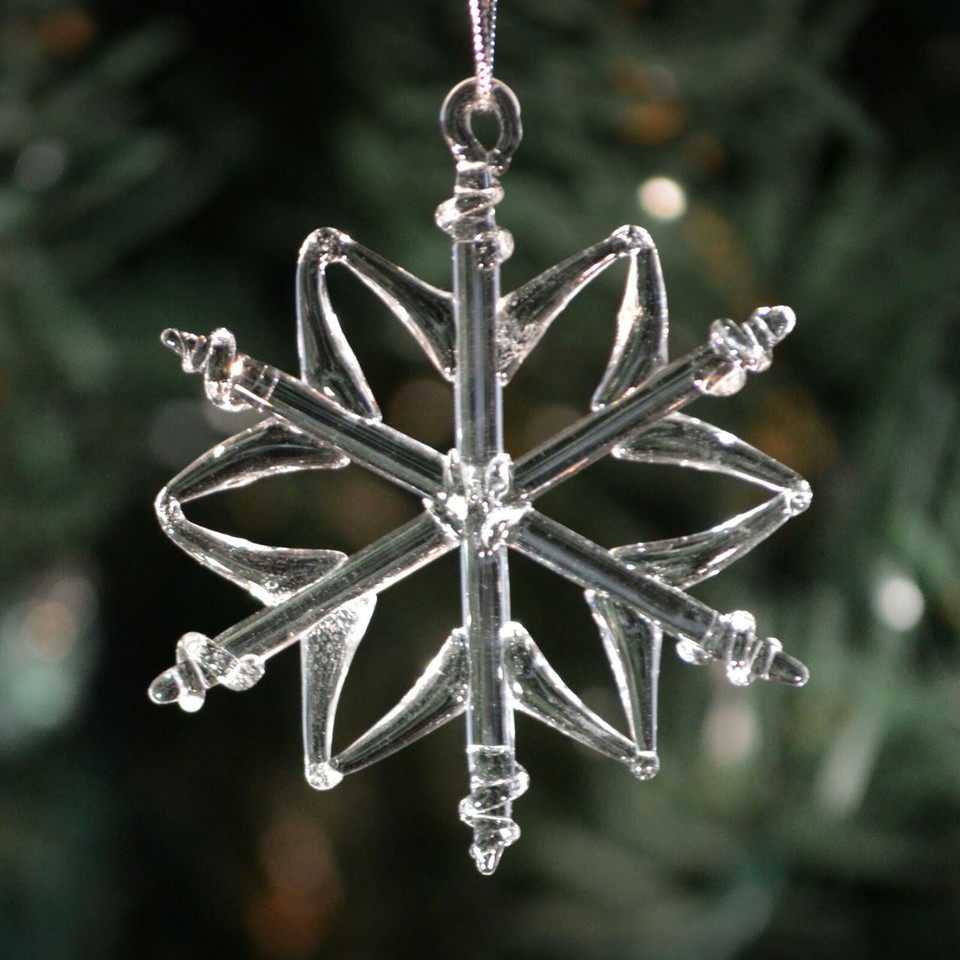 Clear Glass SNOWFLAKES - Each SF is unique - Christmas Holiday ...