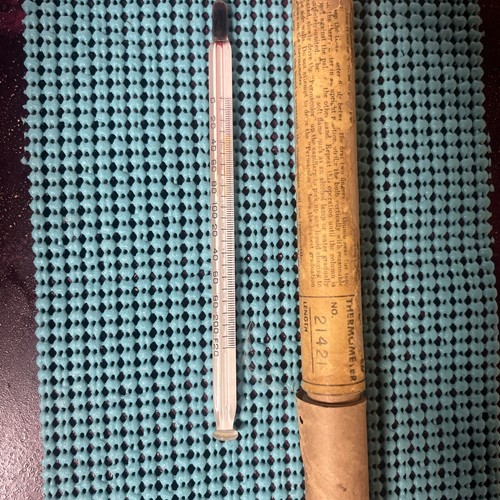 Vintage 1939 Taylor Instrument Etched-Stem THERMOMETER w/Tube NO 21421 ...