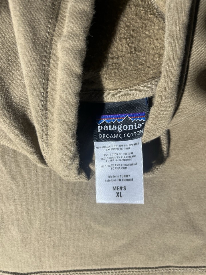 Patagonia Regenerative Mens Organic Cotton Hoodie XL Brown Fish Light ...