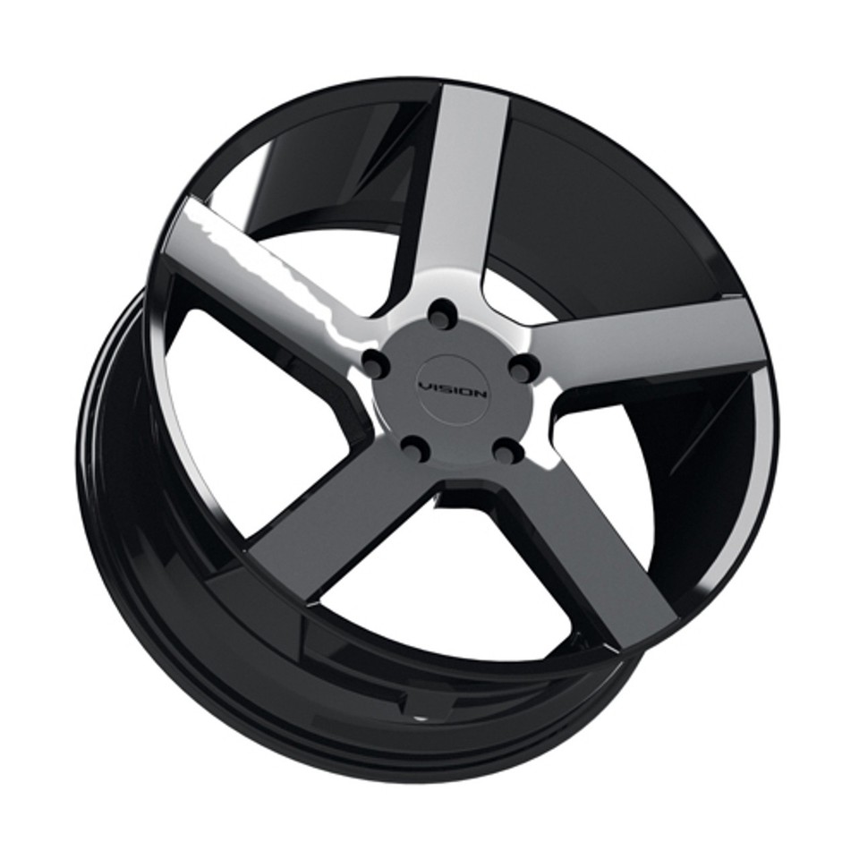 22x9.5 +30 Vision 472V Switchback 6x135 Gloss Black Machined Wheels ...