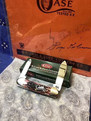 CASE XX SILVER SCRIPT CANOE KNIFE-REDDISH CRANBERRY-MINT,NOS | eBay