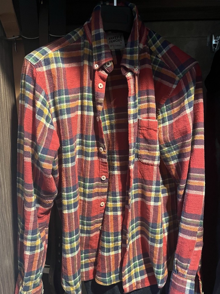 Naked And Famous Plaid Flannel Brushed Size Large | eBay