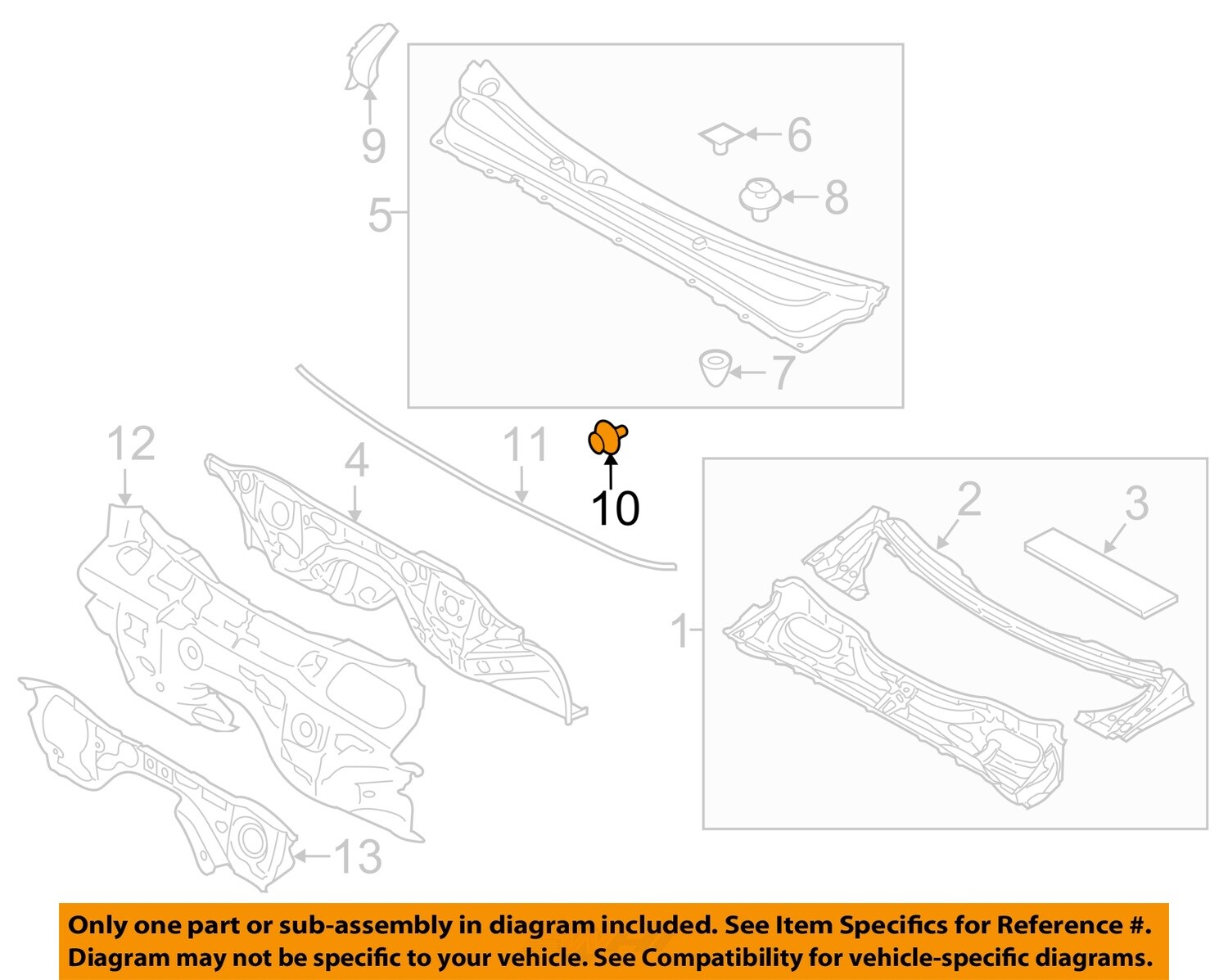 Subaru 909140059 Genuine OEM Factory Original Bumper Cover Clip for ...