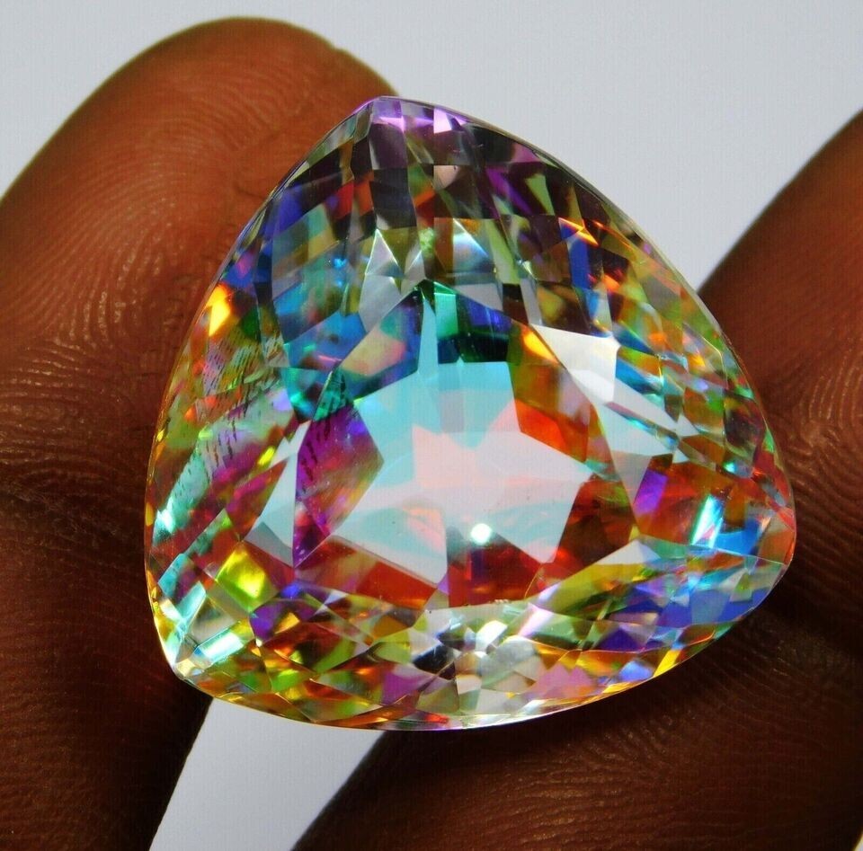 500 CT 10-12 Pics Rainbow Color Mix Cut Natural Mystic Topaz Loose ...