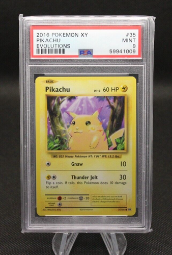 2016 Pokemon XY Evolutions Pikachu PSA 9 Mint #35/108 Electric Mouse ...