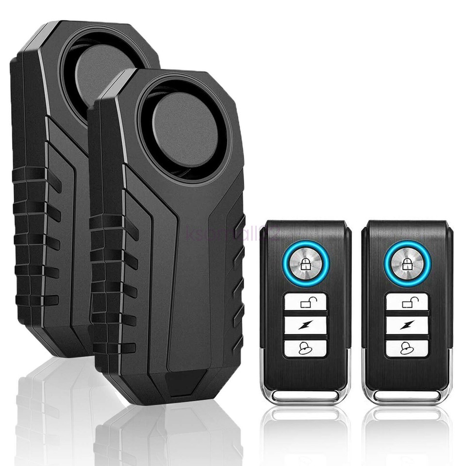 2x 113dB Wireless Anti-Theft Vibration Motorcycle Bike Security Alarm ...