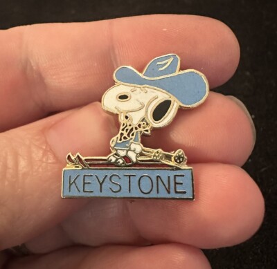 Cowboy Hat Snoopy Keystone Colorado Skiing Brooch Pin Gold Tone VTG | eBay
