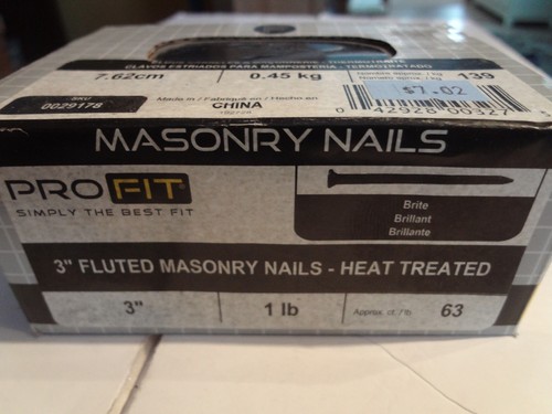 Pro Fit Masonry Nail Fluted Heat Treated 3 In 1 Pound 0029178 ...