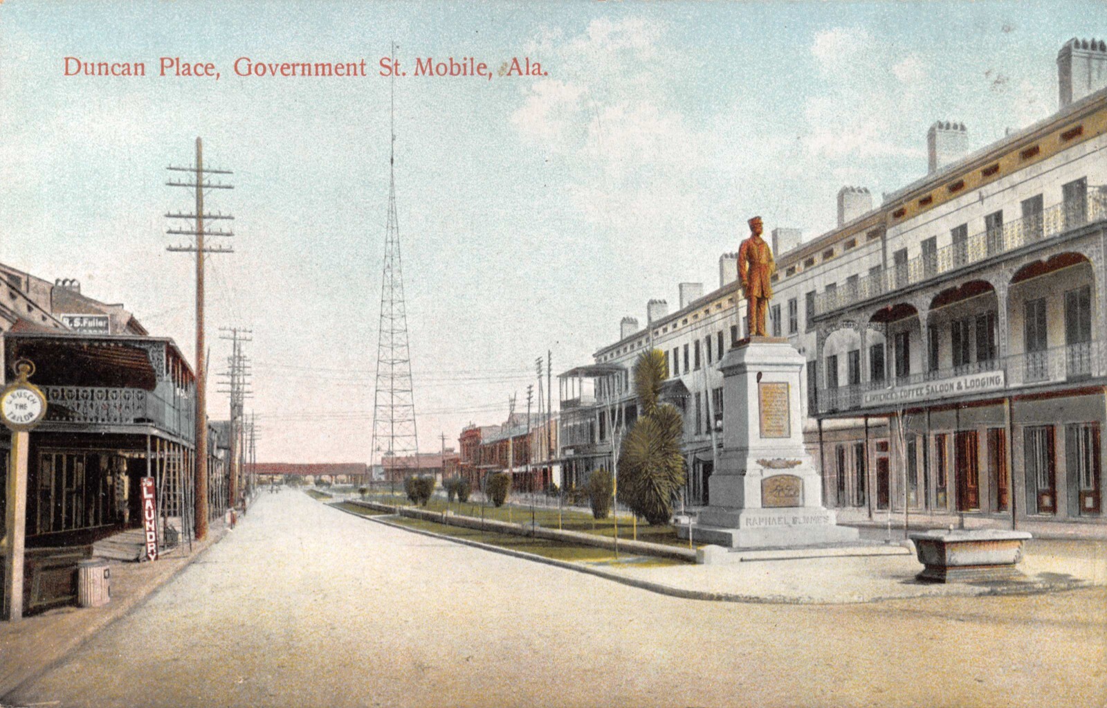 AL~ALBAMA~MOBILE~DUNCAN PLACE~GOVERNMENT STREET~RAPHAEL SEMMES MONUMENT ...