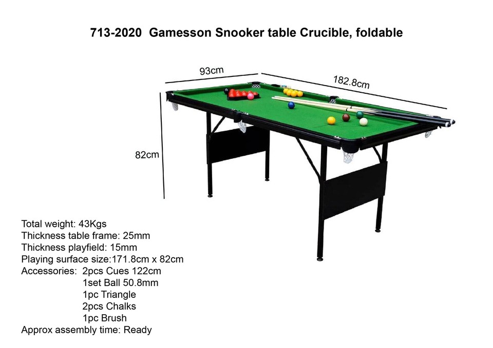 6ft CRUCIBLE SNOOKER FOLDING TABLE | eBay UK