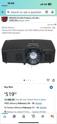 Texas Instrument Projector. Infocus DLP. | eBay