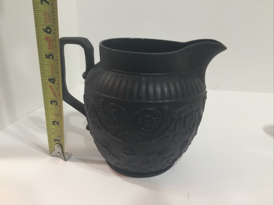 Wedgwood Black Basalt Pitcher/Jug, Very Detailed Made In England. 1930s ...