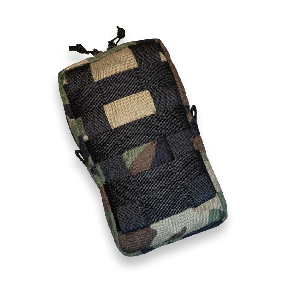Large Tall Vertical General Purpose GP MOLLE Pouch 500D Woodland M81 ...