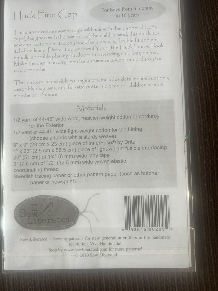 Huck Fin cap pattern | eBay