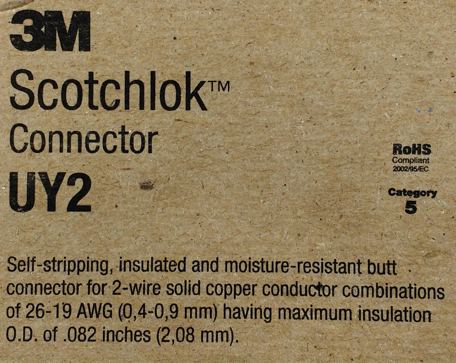 3M UY2 2 Wire Scotchlok Solid Butt Connector - 100 Piece for sale ...