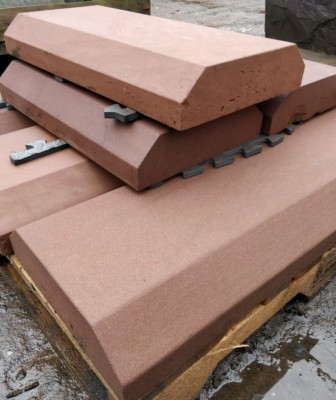 New Red Sandstone Chamfered Wall Coping Stones Cut To Size Stonemason # ...