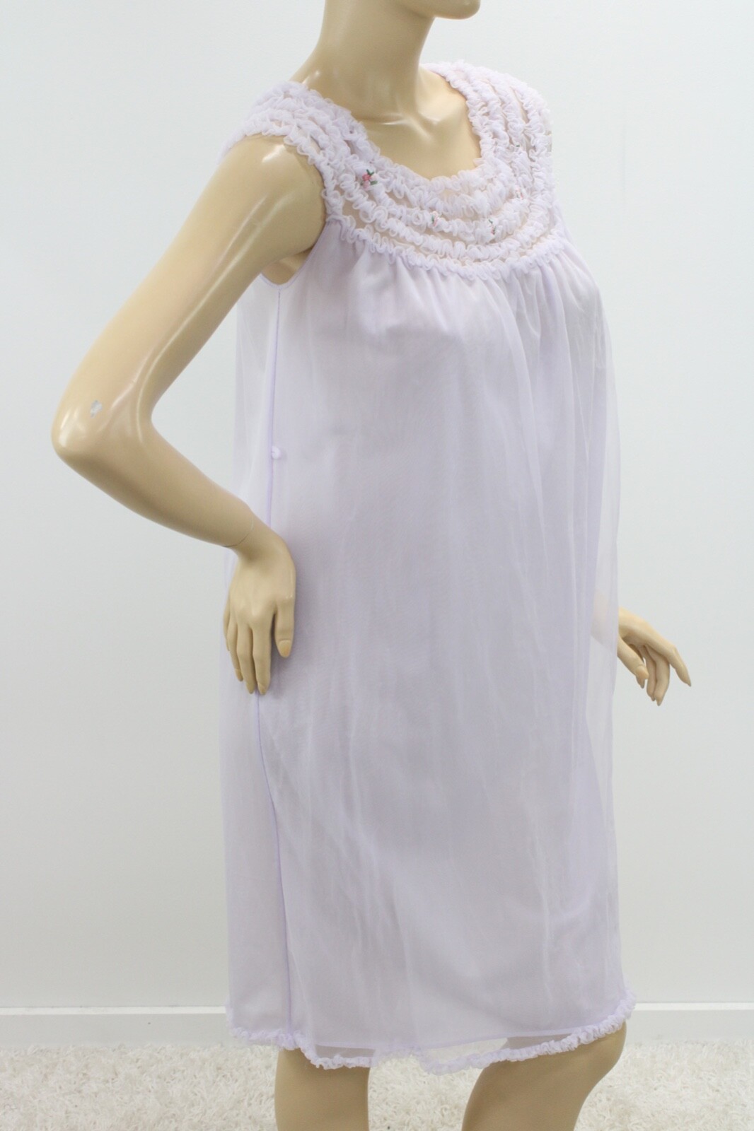 Vintage Adonna Nylon Nightgown Sheer Chiffon Double N… Gem