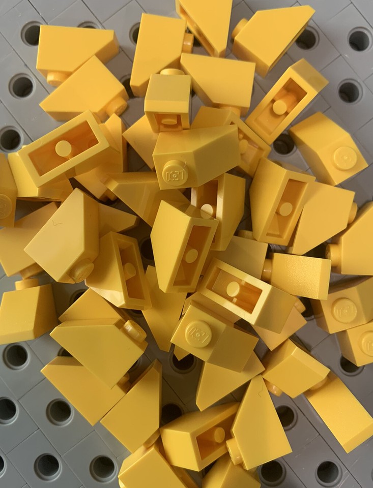 Lego Yellow 1x2 Slopes Roof Tile 1x2/45° Bricks 1x2 New Lot Of 48 | eBay
