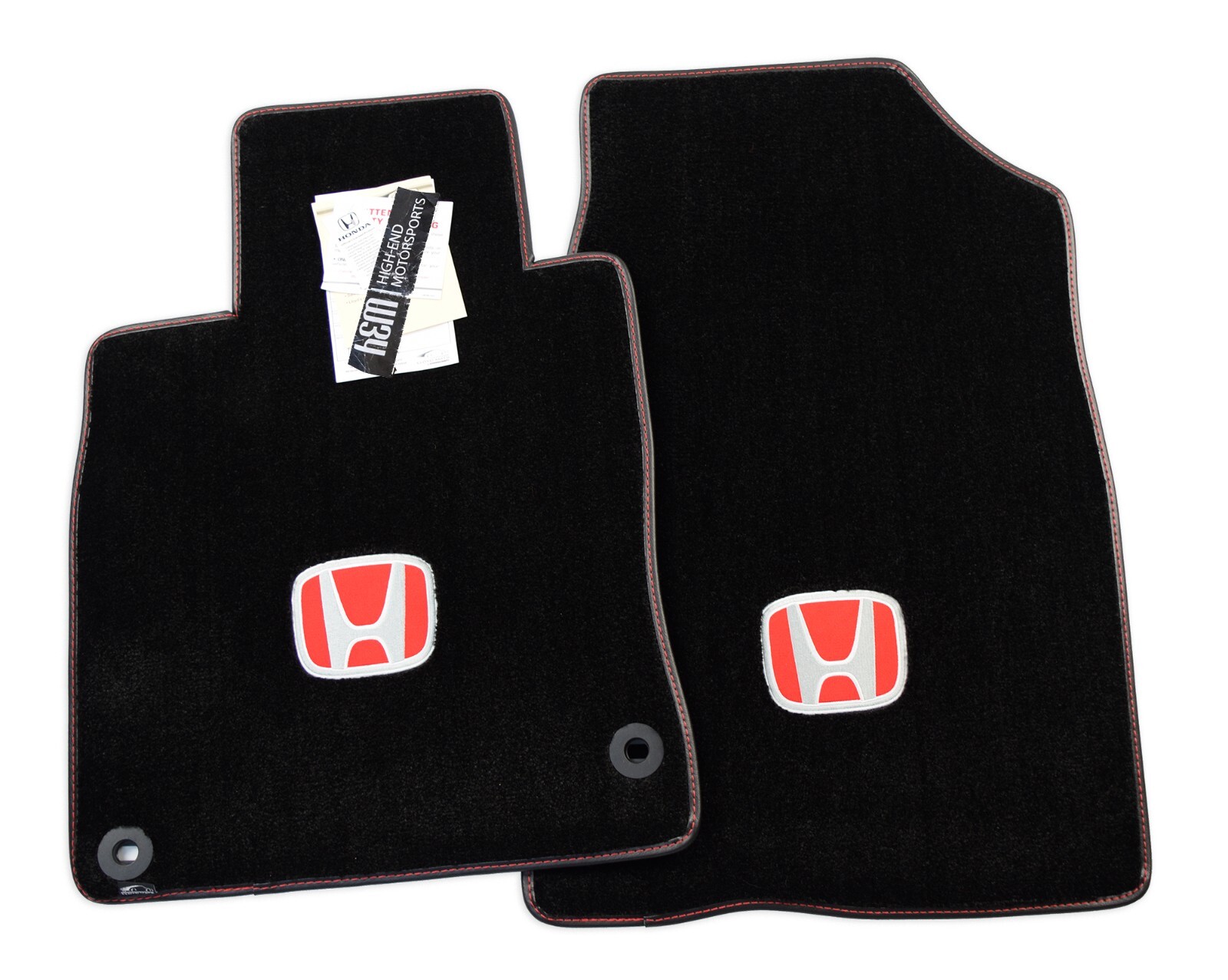 Honda Civic Coupe Floor Mats 2PC Black with Red Honda Logos Premium ...