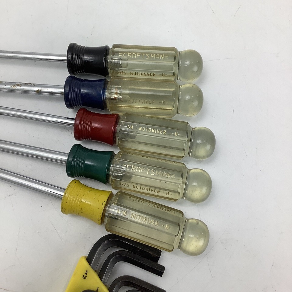 VTG Craftsman Set of 5 Nut Drivers 7" SAE H Series, & Klein Allen ...