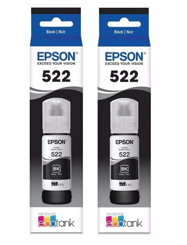 Epson 522 EcoTank Genuine Ink Ultra-high Capacity Black Bottle Twin ...