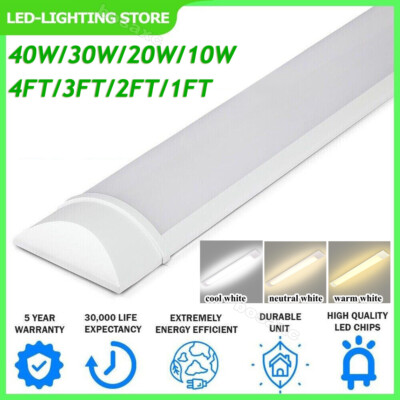 2FT 3FT 4FT LED Batten Tube Light Shop Lights Workbench Garage Ceiling ...
