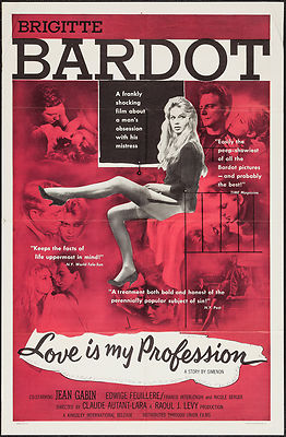 Poster Love is My Profession 1959 27"x41" NM 9.0 Brigitte Bardot | eBay UK