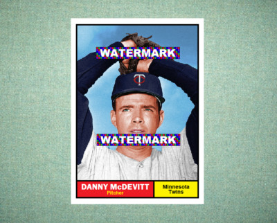 Danny McDevitt Minnesota Twins 1961 Style Custom Baseball Art Card | eBay