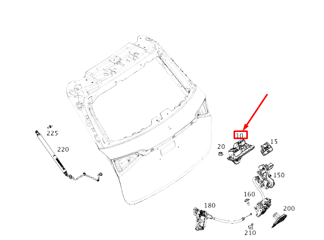 MERCEDES-BENZ GLE W167 Rear End Door Release Handle A0997503700 NEW ...