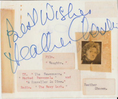 Double Sided Autograph album signed card - Heather Chasen / Janis ...