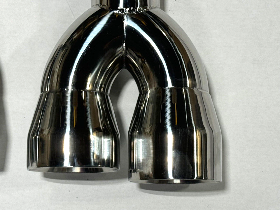 Dual 4" Quad Staggered Stainless Steel Exhaust Tips Fits Chevy Corvette ...