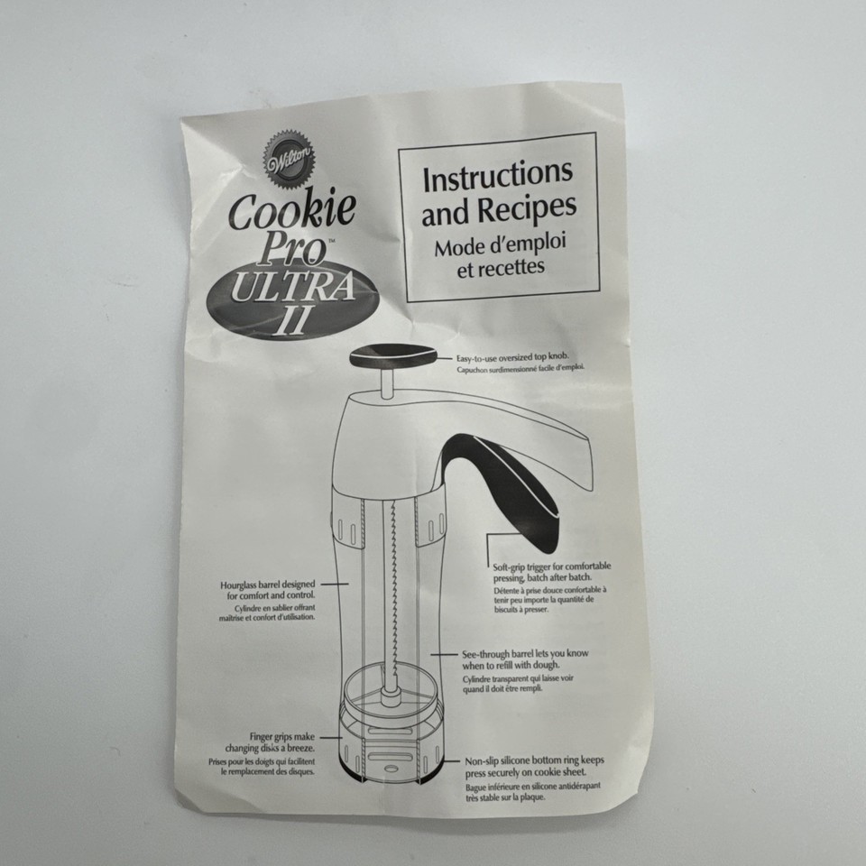 Wilton Cookie Pro Ultra II Cookie Press 12 Disks + 4 Bonus Disks Baking ...
