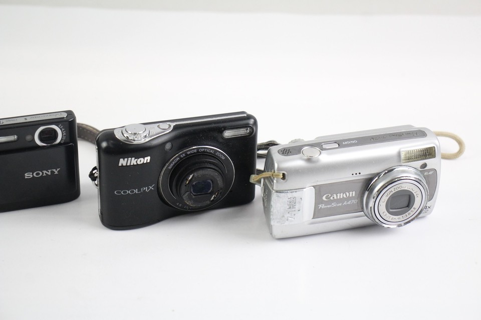 Assorted Digital Compact Cameras Inc Nikon, Sony & Canon Job Lot x 5 ...