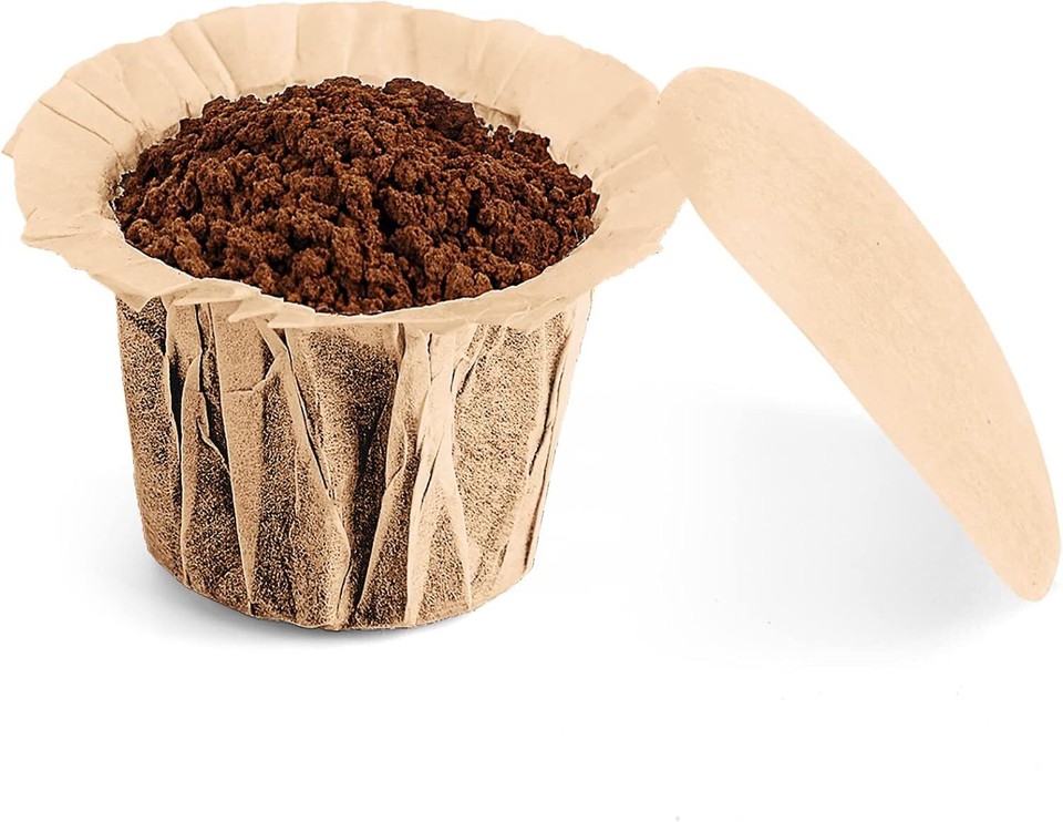 Unbleached K cup Coffee Paper Filters with Lid Disposable for Keurig ...