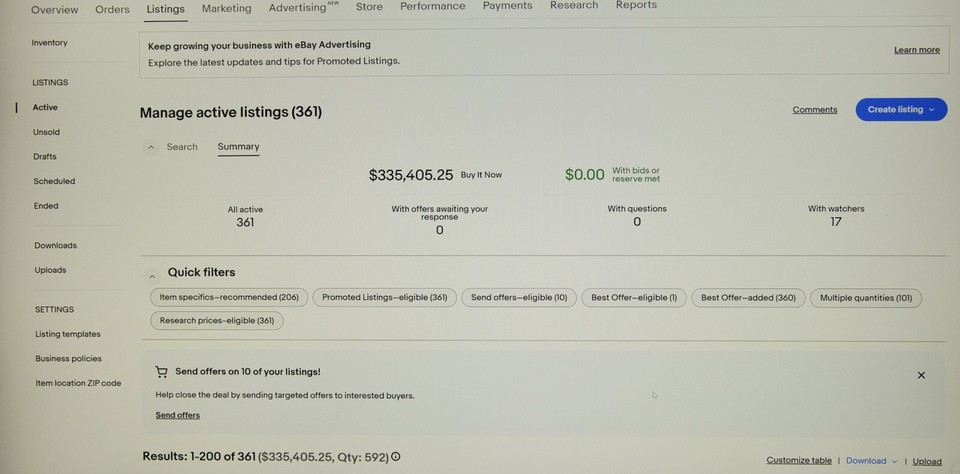 eBay store Inventory for sale – 200 items – 300 pieces - listed for ...