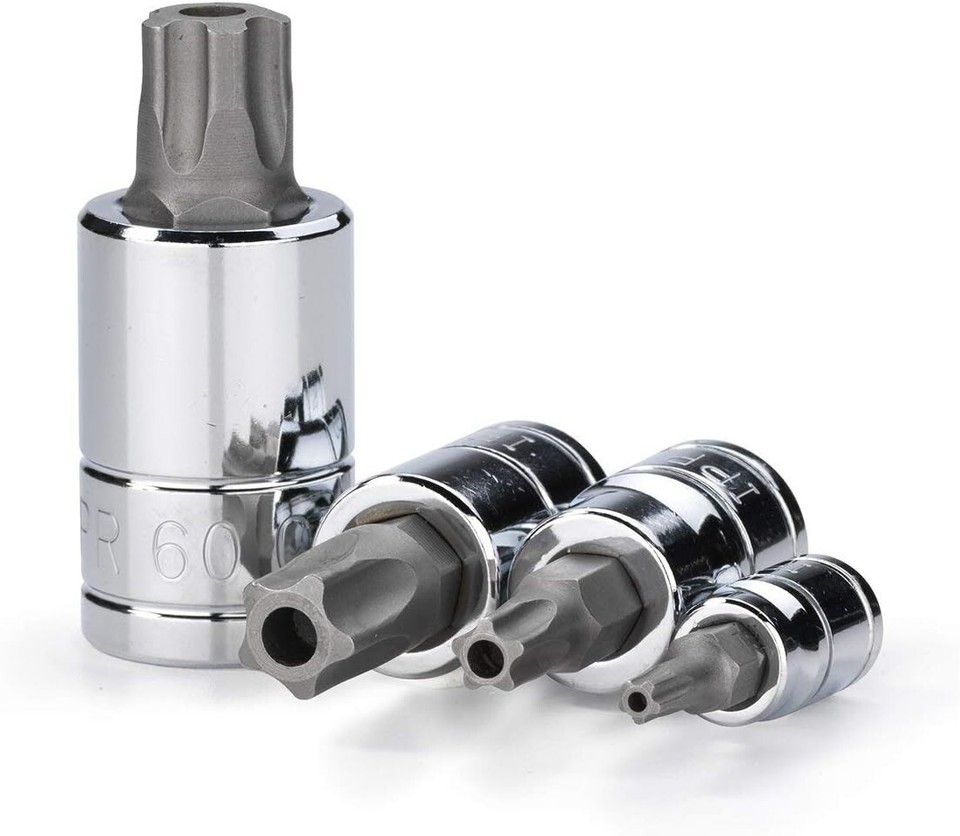 12Pc 5-Point Star Torx Tamper Proof Security Bit Socket Set Polished ...